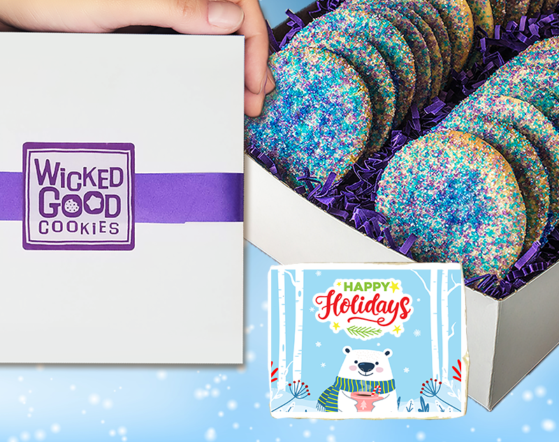 Winter Holiday Sprinkled Sugar Cookie Gift Box – Wicked Good Cookies