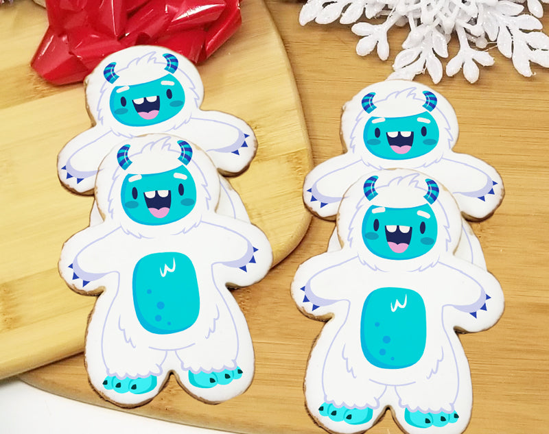 Festive Yeti Cookies - Holiday Party Favors – Wicked Good Cookies